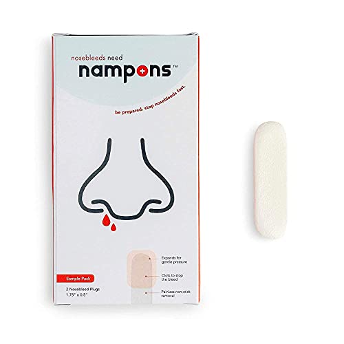 Nampons for Nosebleeds - 6 Nasal Plugs with Clotting Agent to Stop Nosebleeds Fast. Trusted by Doctors, Nurses and First Responders. Safe and Effective for Children, Adults, and Seniors
