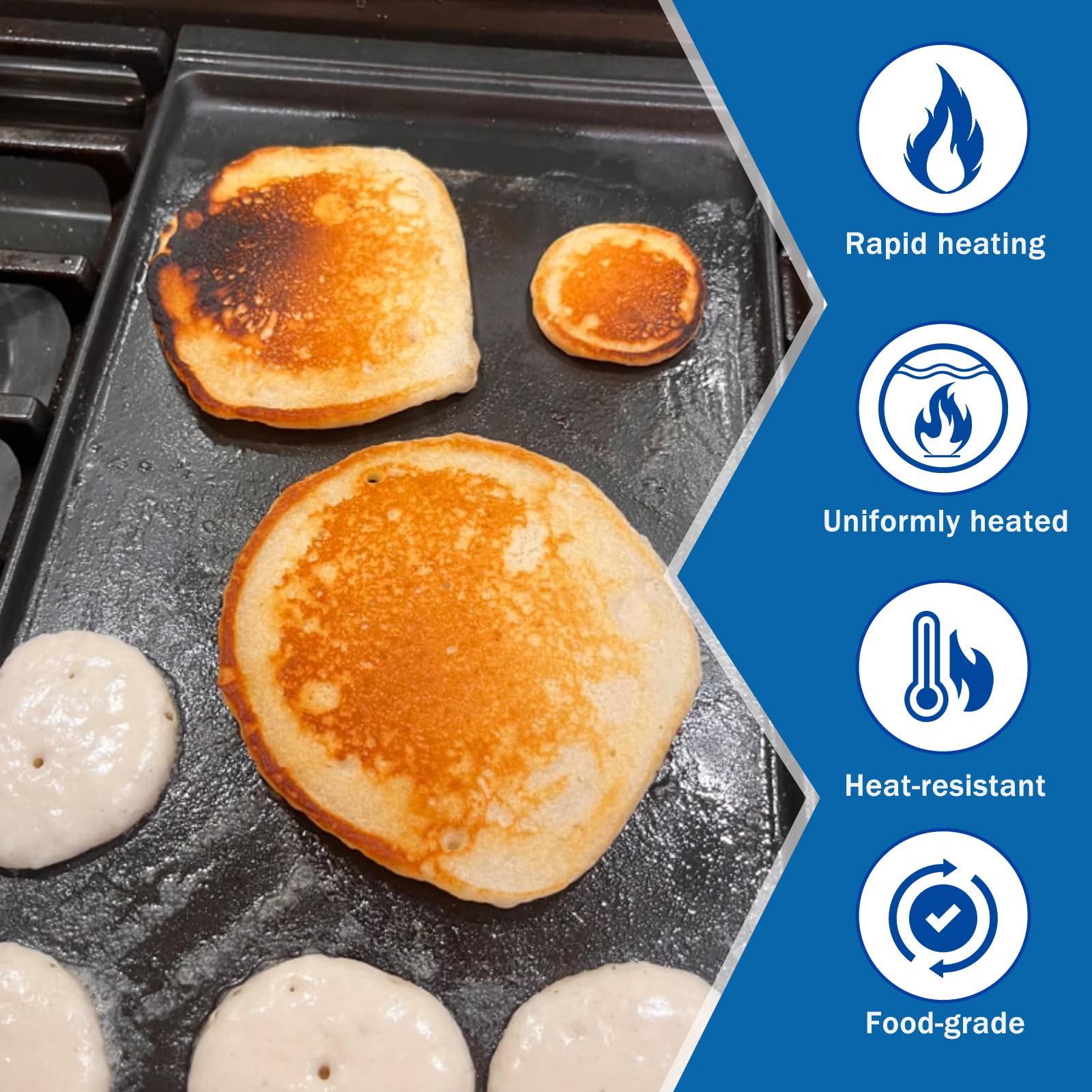 WB31X24738 Griddle Replacement for GE Appliance Gas Range, Stove Top Griddle for GE Range Center JGBS66REKSS JGBS66EEK3ES JGB700SEJ4SS JGB700FEJ2DS JGS760SPSS JGB860FEJ1DS Gas Stoves