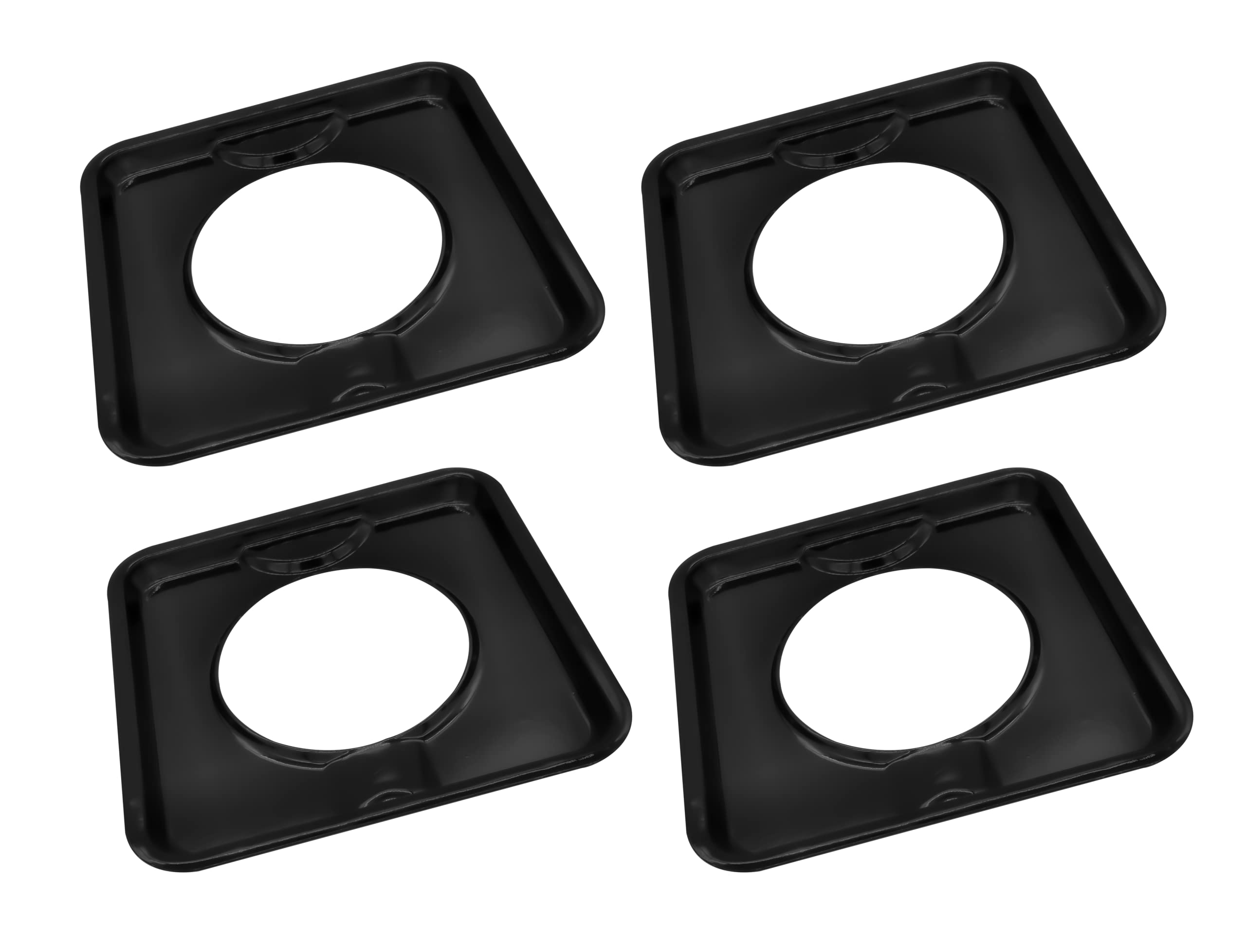 Amazinpure SGP-400 4 Pack Replacement Black Porcelain Square 7.75" x 7.75" Gas Range Drip Pan Replaces 786333 PS11744751 WP786333 AP6011553