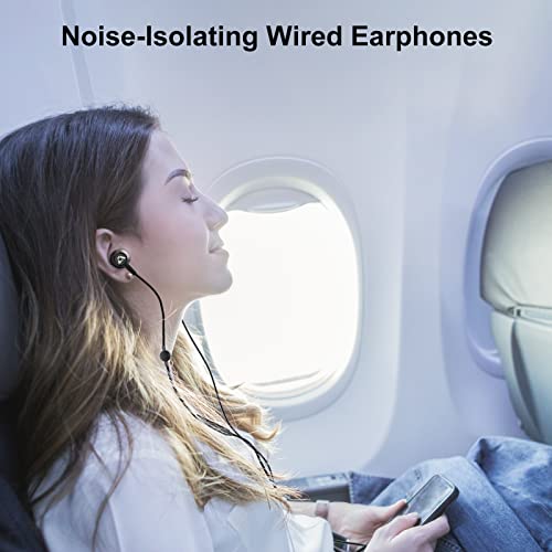 1mii Wired Earbuds with Microphone & Volume Control, in-Ear Headphones Magnetic with Deep Bass, Noise Isolating, High Sound Quality Earphones with 3.5mm Jack for Phone, Android, PC, iPad, MP3(Black)