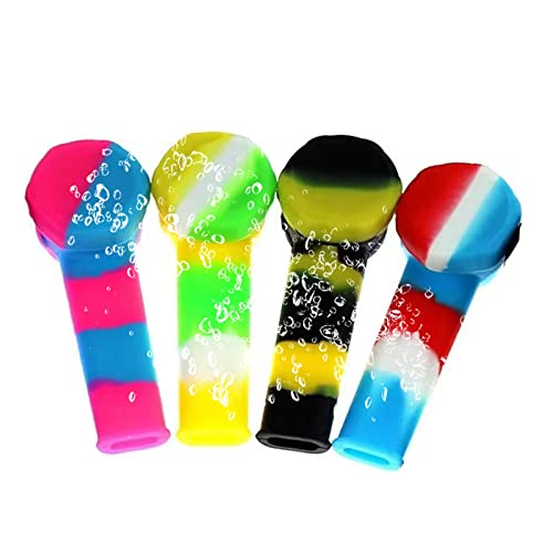 Reusable Silicone Tube Straw Set(4 Pack,Random Color)