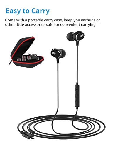USB C Headphones Wired Earphones HiFi Stereo Type C Earbuds Noise Canceling in-Ear Headset with Mic Volume Control Bass for Samsung S23 S22 Ultra S21 FE S20 A53 Fold4 Pixel 7 6 6a 5 iPad Pro MacBook