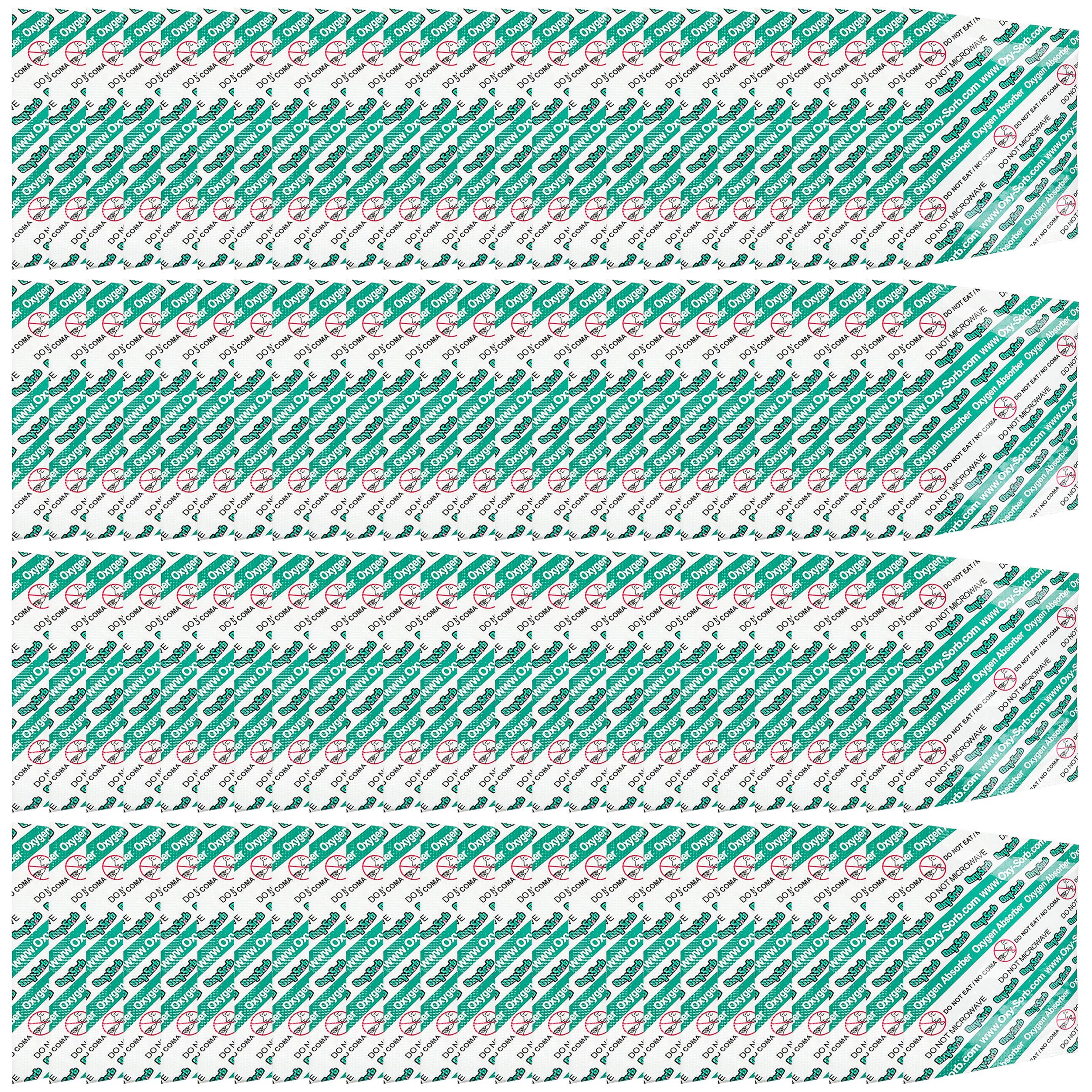 Oxy-Sorb 500cc Oxygen Absorbers for Food Storage (100 Pack) - Preserving Food Freshness with Food Grade Oxygen Absorbers for Long-Term Storage