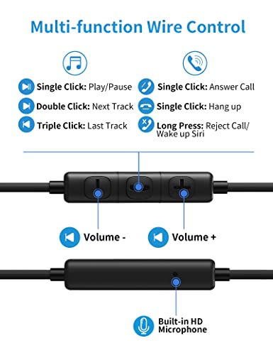 USB C Headphones Wired Earphones HiFi Stereo Type C Earbuds Noise Canceling in-Ear Headset with Mic Volume Control Bass for Samsung S23 S22 Ultra S21 FE S20 A53 Fold4 Pixel 7 6 6a 5 iPad Pro MacBook