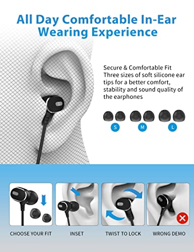 USB C Headphones Wired Earphones HiFi Stereo Type C Earbuds Noise Canceling in-Ear Headset with Mic Volume Control Bass for Samsung S23 S22 Ultra S21 FE S20 A53 Fold4 Pixel 7 6 6a 5 iPad Pro MacBook