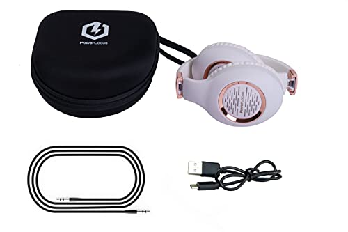 Bluetooth Headphones Over-Ear, PowerLocus Wireless Headphones, Hi-Fi Stereo Deep Bass, Soft Earmuffs Foldable Headphone with Built-in Microphone, Wireless and Wired Headset for Cell Phones,Tablets, PC