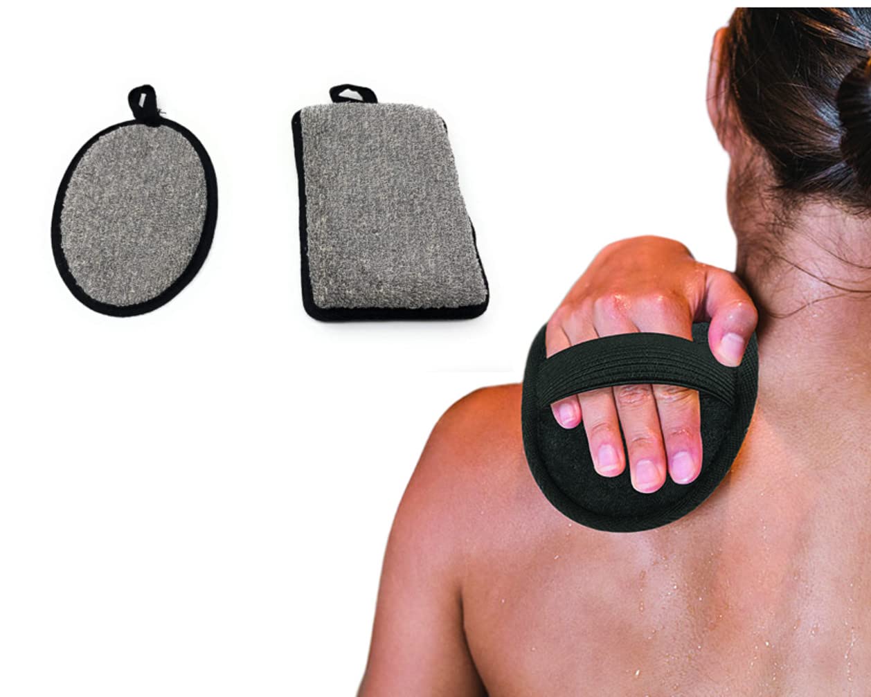 2 Pcs Set Exfoliating Glove Mitt Body Scrubber Pad for Smooth and Glowing Skin - Machine Washable - Dual Sided Dead Skin Remover for Better Absorption of Moisturizers