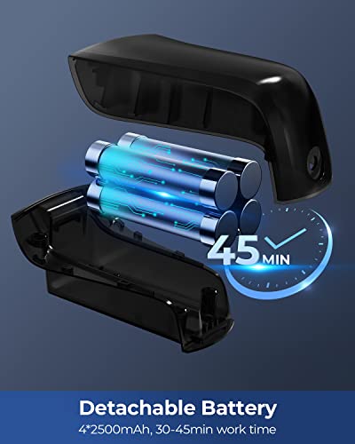 VAKERR Handheld Vacuum Cordless Cleaner, 15KPA Strong Suction Car Vacuum with LED, 2H Fast Charge with 45 Mins Runtime, 2 Modes Rechargeable Detachable Battery, 1L Dust Cup for Home Pet &Car Cleaning