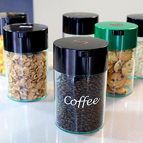 Coffeevac 1LB – Patented Airtight Container | Multi-use Vacuum Container Works as Smell Proof Containers for Ground Coffee and Coffee Bean Containers. Blue Tint