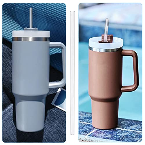 8 Pack Replacement Straws Compatible with Stanley Adventure Travel Tumbler, Reusable Plastic Straws with Cleaning Brush, Compatible with Stanley 40 oz Cup Accessories（12.5inch Long） (8 Pack)