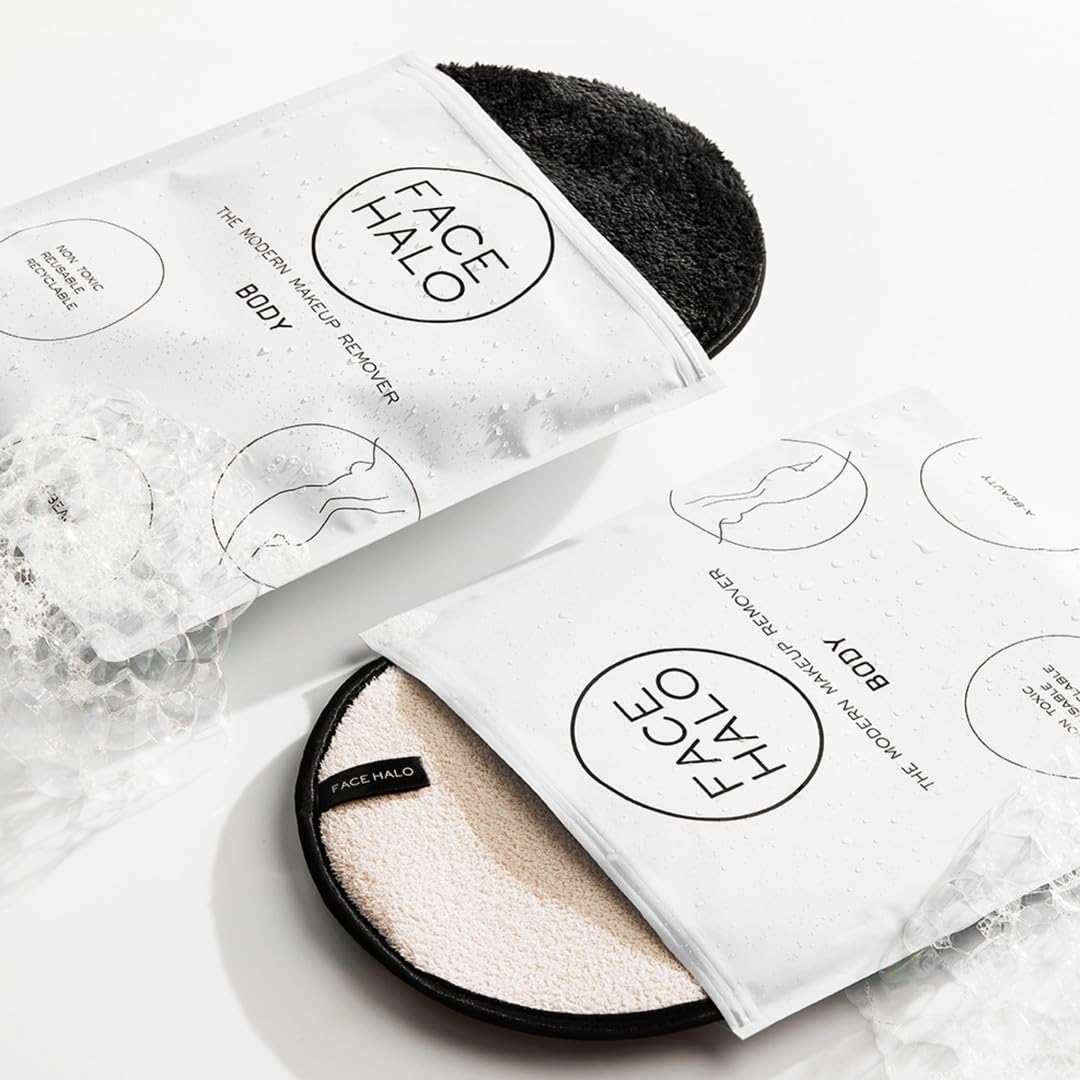 BODY Exfoliating Washcloth Mitt, Soft Dual-Sided Wet & Dry Face & Body Exfoliator - Body Scrubber Exfoliating Cloth Pad