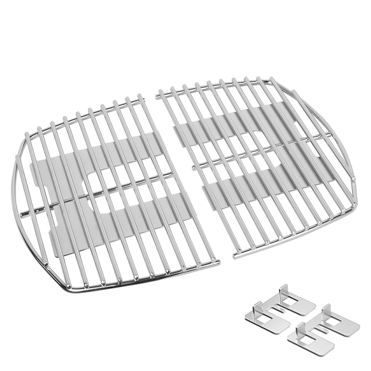 Stanbroil Stainless Steel Grill Cooking Grates for Weber Q1000 Series, Q1200, Q1400 Gas Grill, Replacement for Weber 7644 - Set of 2