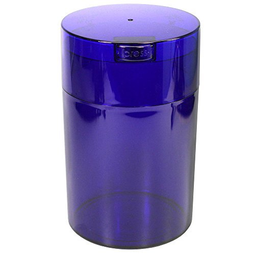 Coffeevac 1LB – Patented Airtight Container | Multi-use Vacuum Container Works as Smell Proof Containers for Ground Coffee and Coffee Bean Containers. Blue Tint