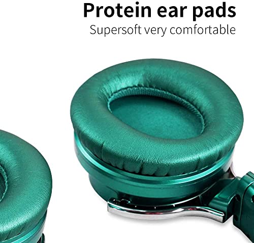 meidongg Active Noise Cancelling Bluetooth Wireless Over Ear Headphones with Mircophone, 30H Playtime,Deep Bass, Comfortable Protein Earpads, for Travel, Home, Office (Dark Green)