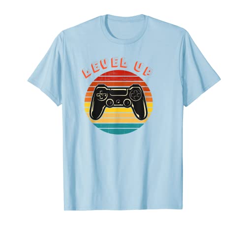Gaming Apparel Level Up Retro Sunset Design T-Shirt