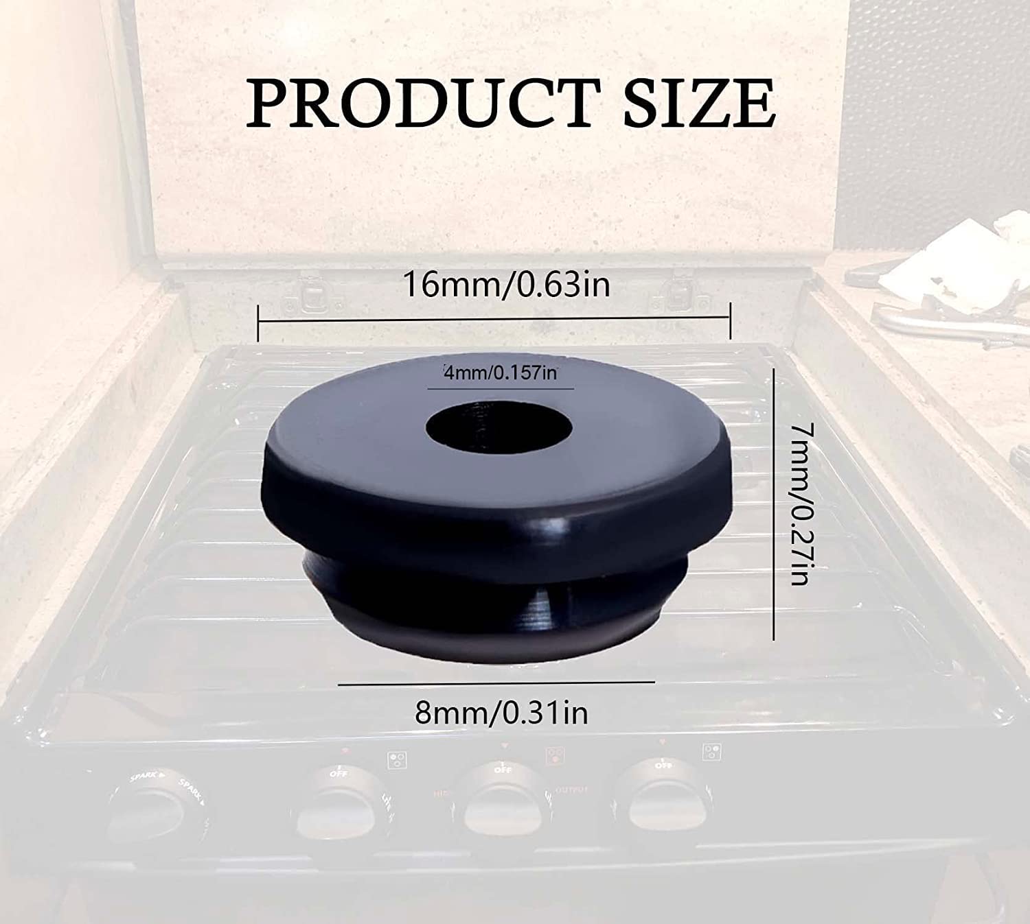 HABIIID RV Stove Top Grommet Kit for Black Furnace Grommet Protective Rubber Grommet Assortment Kit Compatible with Magic Chef Stove Grates 16 Pcs