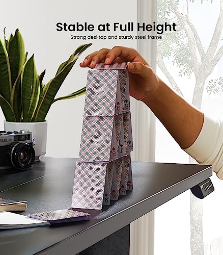 ErGear Electric Standing Desk Adjustable Height with Storage Bag,55 x 24 Inches Sit Stand up Desk, Memory Computer Home Office Desk with Cable Management Tray,DIY Bulletin Board (Black)