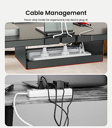 ErGear Electric Standing Desk Adjustable Height with Storage Bag,55 x 24 Inches Sit Stand up Desk, Memory Computer Home Office Desk with Cable Management Tray,DIY Bulletin Board (Black)