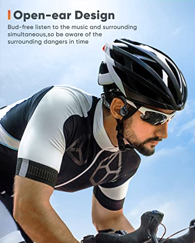 Bone Conduction Headphones, Open Ear Bluetooth Earbuds with Mic, Sweatproof Wireless Bone Conducting Headset, Inductivv Earphones with microphone for Running, Cycling, Gym, Hiking, Driving and Sports