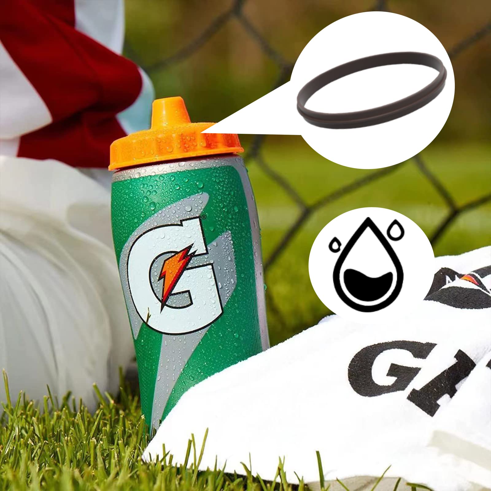 Replacement Gasket Compatible with Gatorade Water Bottle 4pcs Seal Ring Replacement for Gatorade GX Pods Silicone Lid Seal for 30oz Gatorade GX Pods