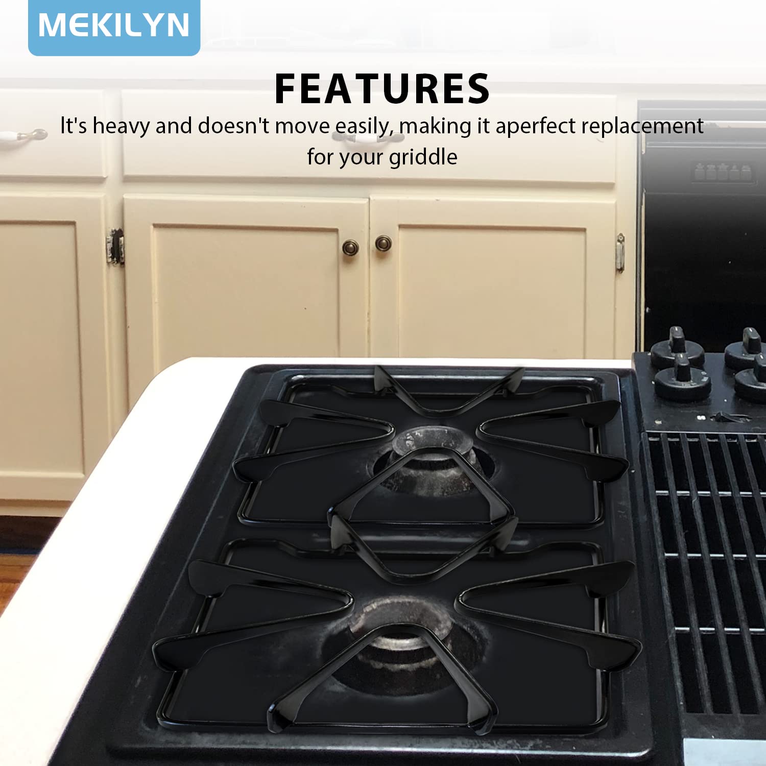Gas Stove Grates Replacement 8053458 Gas Range Burner Cooking Grate for Whirlpool WPW10268483 W10268483 8053580 AP6018155 PS11751457