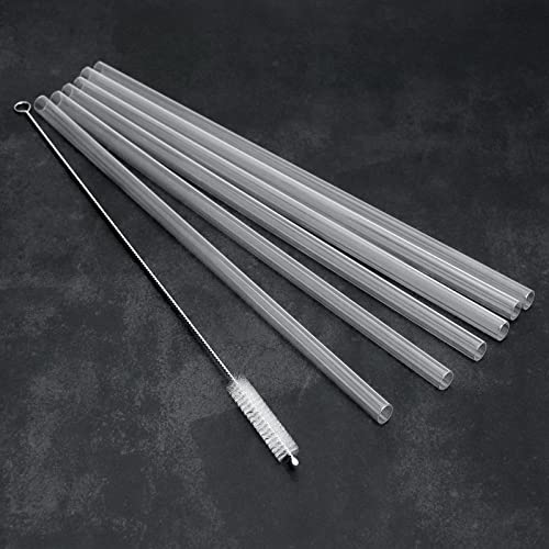 Straw Replacement 40 oz for Stanley Adventure Travel Tumbler, 6 Pack Reusable Straws Plastic Straws with Cleaning Brush Compatible with Stanley 40oz Stanley Cup