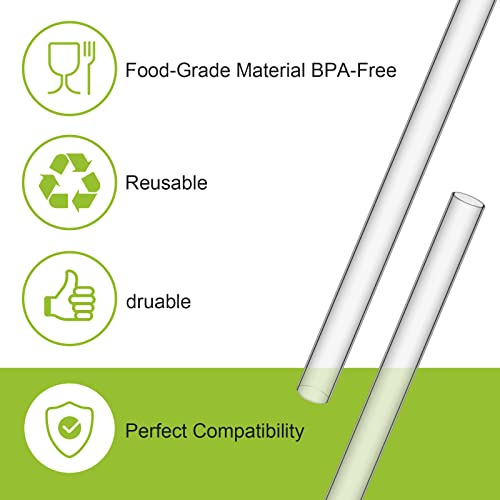 Straw Replacement 40 oz for Stanley Adventure Travel Tumbler, 6 Pack Reusable Straws Plastic Straws with Cleaning Brush Compatible with Stanley 40oz Stanley Cup