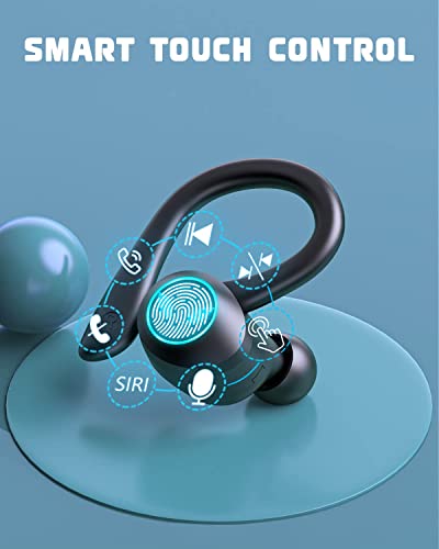 Wireless Earbuds Bluetooth Headphones Sport, Over Ear Wireless Ear buds with Earhooks Bass Sound Built-in Mic Waterproof in Ear Bluetooth Earphones, 2022 ear buds wireless bluetooth eabuds Workout