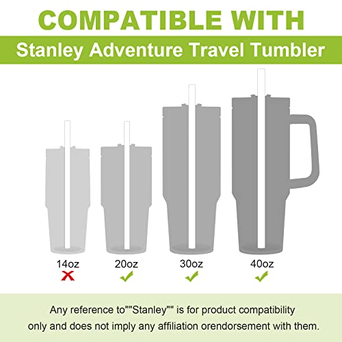 Straw Replacement 40 oz for Stanley Adventure Travel Tumbler, 6 Pack Reusable Straws Plastic Straws with Cleaning Brush Compatible with Stanley 40oz Stanley Cup
