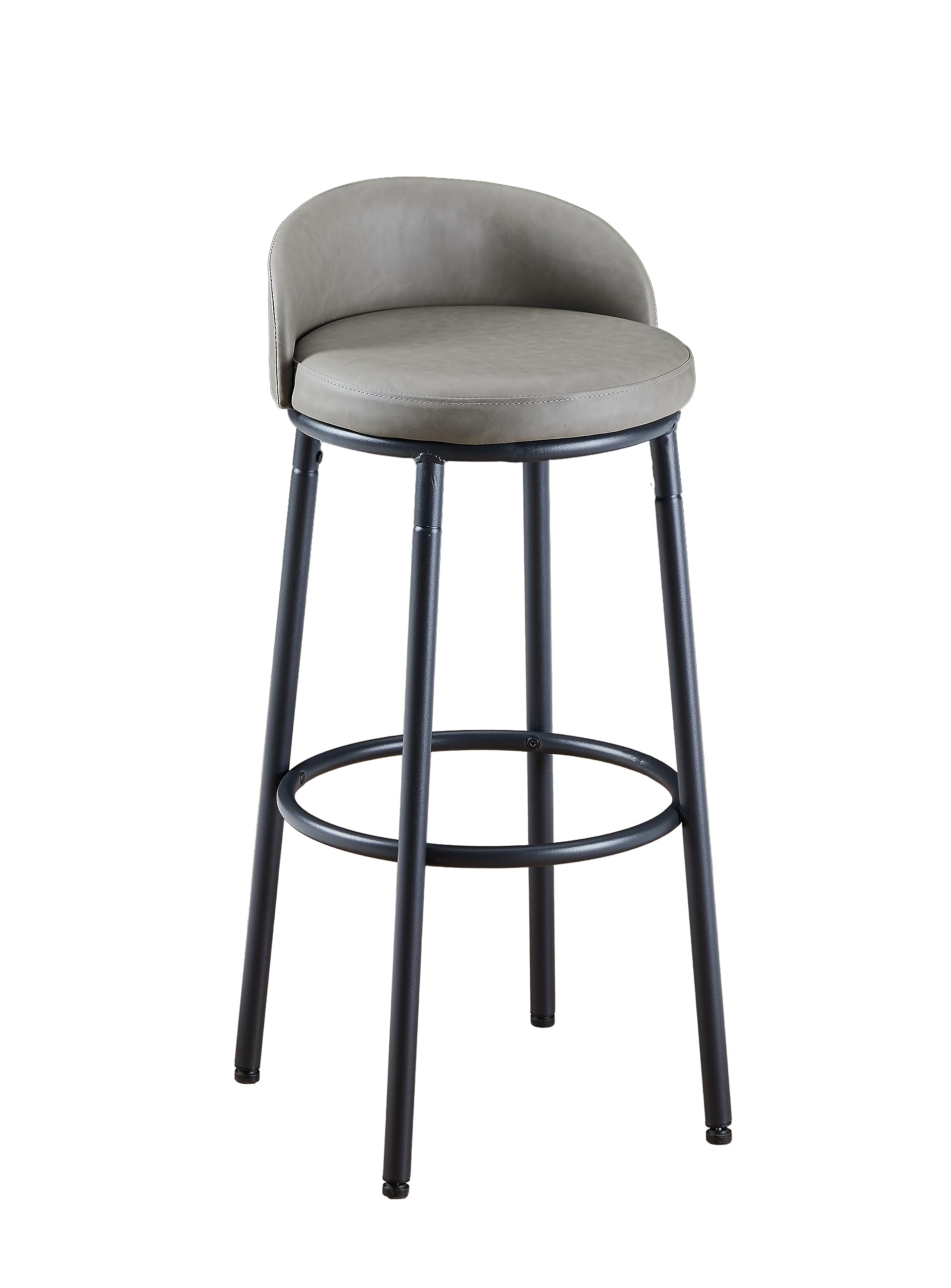Tiokop Set of 2,Barstools with Back and Footrest,29.3 Inches Tall Seat, Dining Room,Bistro,Modern Armless Kitchen Island Stool,Breakfast Bar Chairs,Solid and Stable,Grey and Black