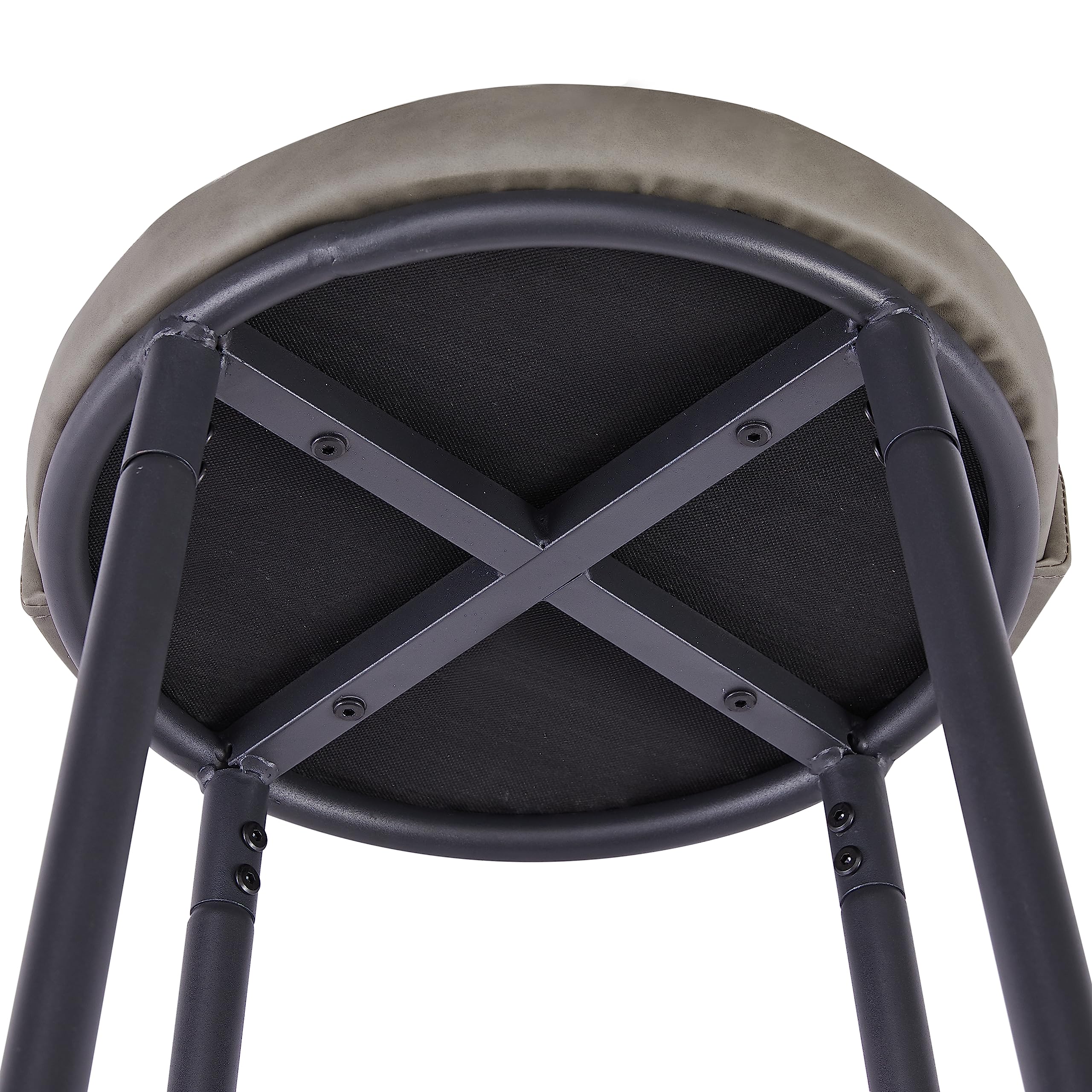 Tiokop Set of 2,Barstools with Back and Footrest,29.3 Inches Tall Seat, Dining Room,Bistro,Modern Armless Kitchen Island Stool,Breakfast Bar Chairs,Solid and Stable,Grey and Black