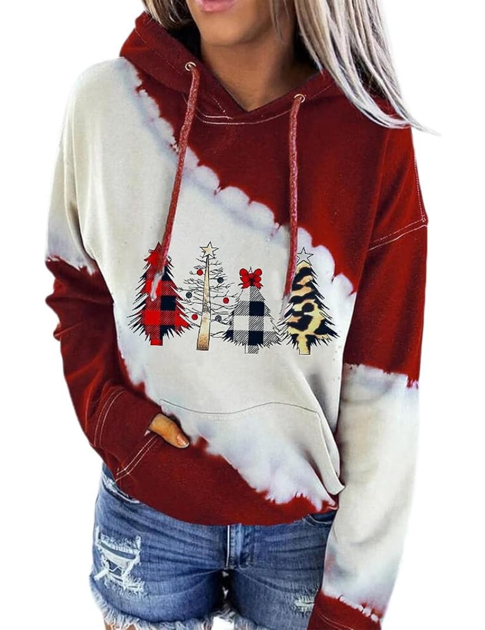 PILIUISI Christmas Hoodies for Women Snowman Graphic Sweatshirt Merry Christmas Long Sleeve Crew Neck Xmas Tops Blouses (P5,XL)