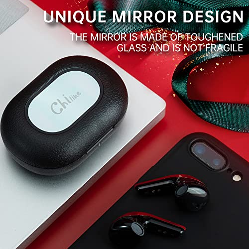 Chiline WirelessâBluetooth Earbuds 5.1 in-Ear Light-Weight Earphones Built-in Microphone,IPX5 Waterproof Headphones,True Noise Cancelling Wireless Earbuds,Black & Red for Gift