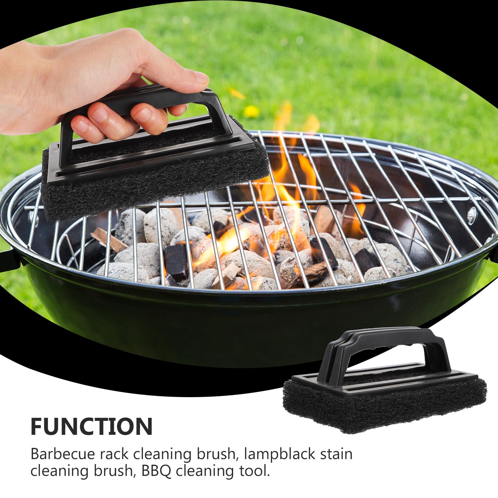 Luxshiny Flat Grill Scrubber 3pcs Grill Brush Scraper Heavy Duty Griddle Scrubber Scouring Pad Griddle Cleaning Brush for Charcoal Gas Grills Cast Iron Cookware Oven Grate Stovetop Bbq Cleaning