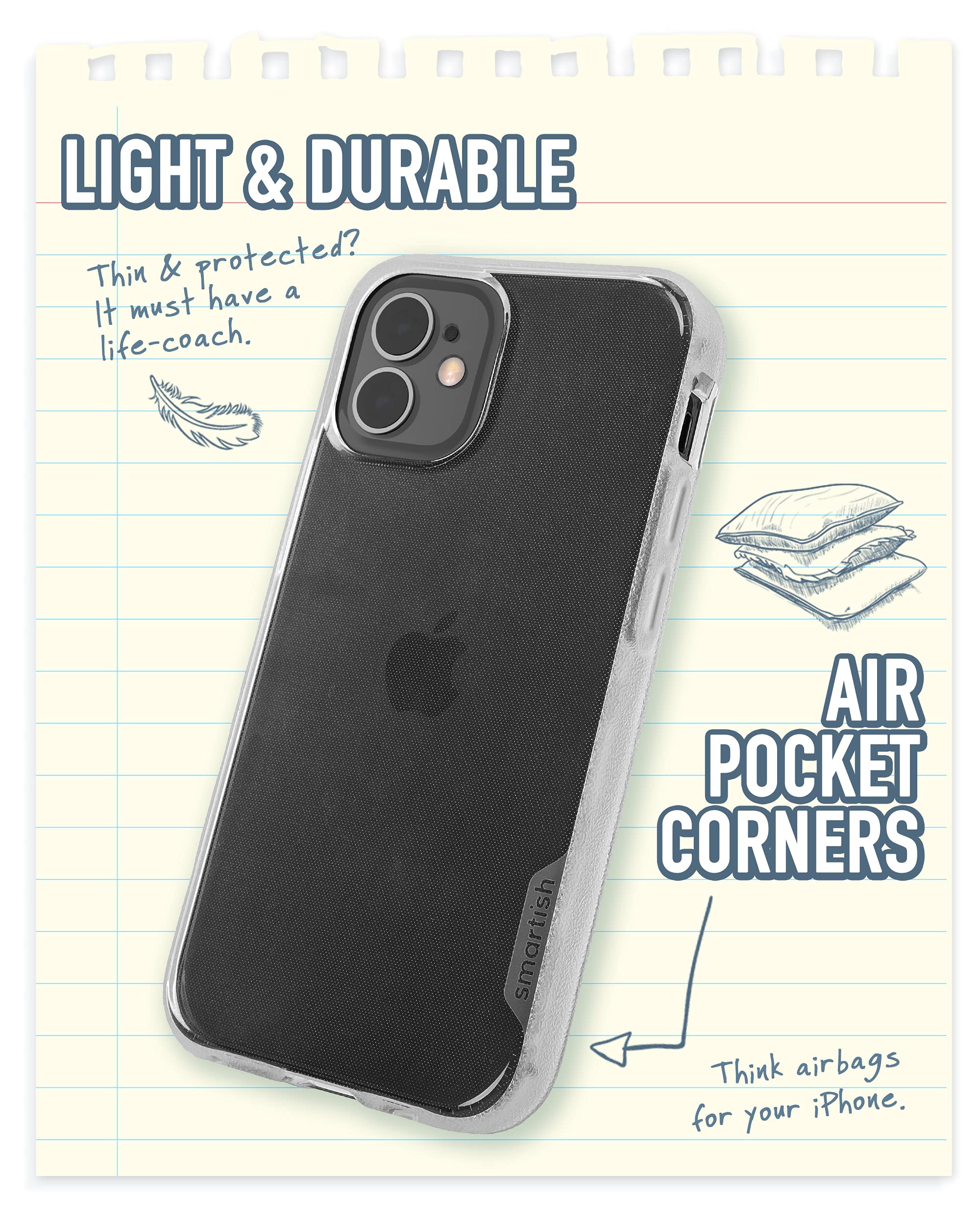 Smartish iPhone 12 Mini Slim Case - Gripmunk [Lightweight + Protective] Thin Cover (Silk) - Nothin' to Hide