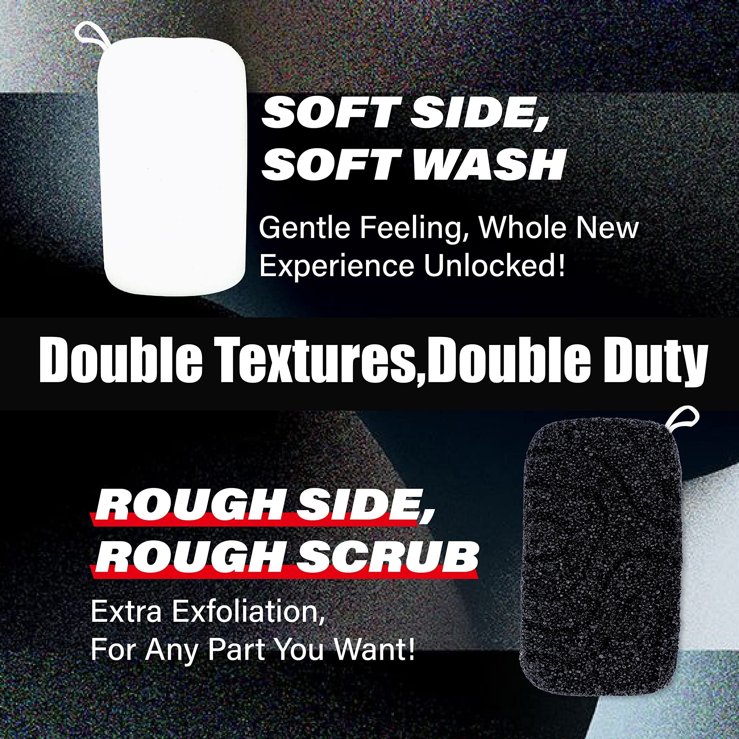 myHomeBody Extra Exfoliating Body Scrubber, Bath Sponge for Women, Loofah Exfoliator for Men, 1pc