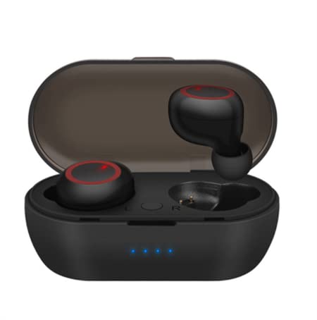 Y50 Bluetooth 5.2 Wireless Earbuds with Wireless Charging Case IPX8 Waterproof Stereo Headphones in Ear Built in Black