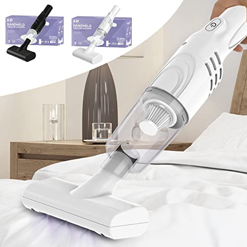 Dianli Cordless Vacuum Cleaner with 30 Mins Long Runtime, Powerful Suction,Lightweight Cordless Mattress Vacuum Cleaner, Portable Handheld Lazy Home Vacuum Cleaner, for Bed, Sofa, Carpet, Car (White)