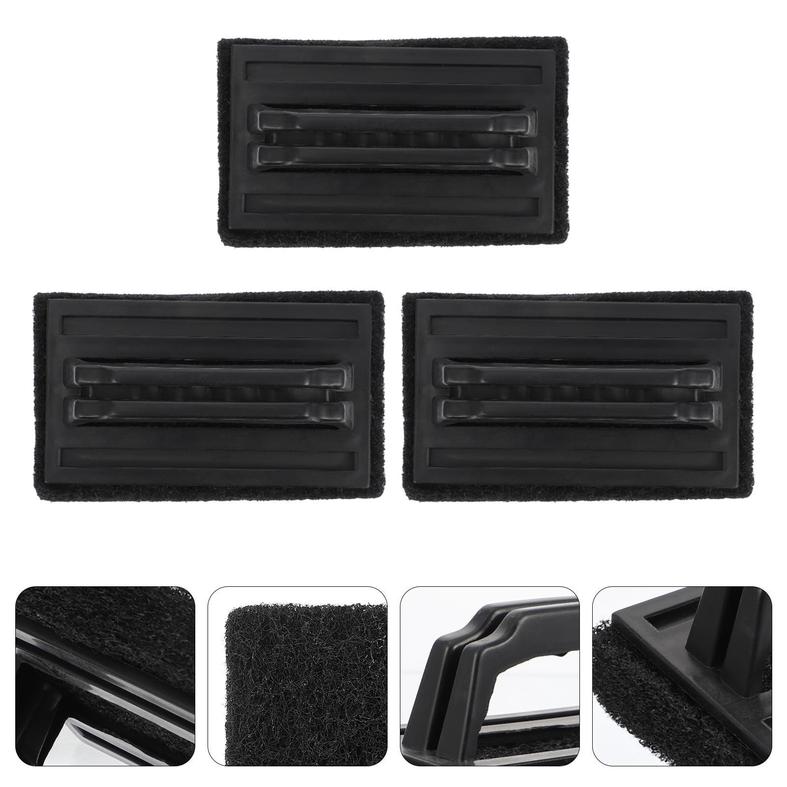 Luxshiny Flat Grill Scrubber 3pcs Grill Brush Scraper Heavy Duty Griddle Scrubber Scouring Pad Griddle Cleaning Brush for Charcoal Gas Grills Cast Iron Cookware Oven Grate Stovetop Bbq Cleaning
