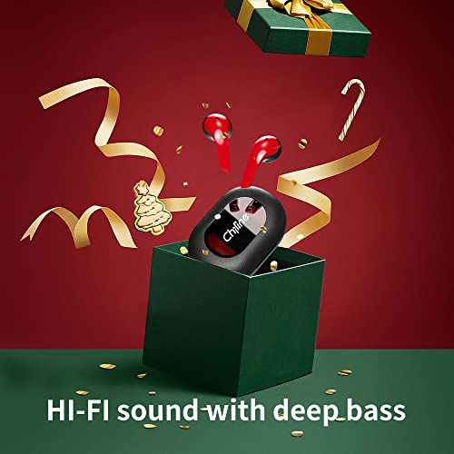 Chiline WirelessâBluetooth Earbuds 5.1 in-Ear Light-Weight Earphones Built-in Microphone,IPX5 Waterproof Headphones,True Noise Cancelling Wireless Earbuds,Black & Red for Gift