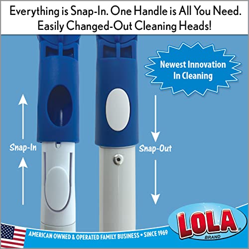 Lola Products 7-in-1 Cleaning Kit & Storage System | SPACE SAVER | 3 Mops, 1 Broom, 1 Dustpan, 1 Storage Rack & 1 Handle | Cleans Dirt, Dust, & Pet Hair | Wall Mount Holder, Floor Cleaner, & Dusting