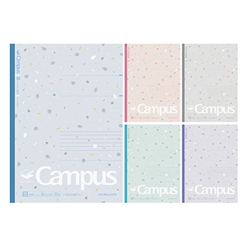 KOKUYO Composition Notebooks, 5 Pack Campus Semi-B5 Comp Book with Dot B 6mm Ruled, 30 Sheets, School Lined Notebook in Shear Stone, Journal Notebook for Women Work Study Note Taking(NO-GS3CWBT-L1X5)