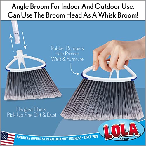 Lola Products 7-in-1 Cleaning Kit & Storage System | SPACE SAVER | 3 Mops, 1 Broom, 1 Dustpan, 1 Storage Rack & 1 Handle | Cleans Dirt, Dust, & Pet Hair | Wall Mount Holder, Floor Cleaner, & Dusting