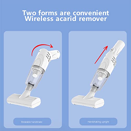 Dianli Cordless Vacuum Cleaner with 30 Mins Long Runtime, Powerful Suction,Lightweight Cordless Mattress Vacuum Cleaner, Portable Handheld Lazy Home Vacuum Cleaner, for Bed, Sofa, Carpet, Car (White)