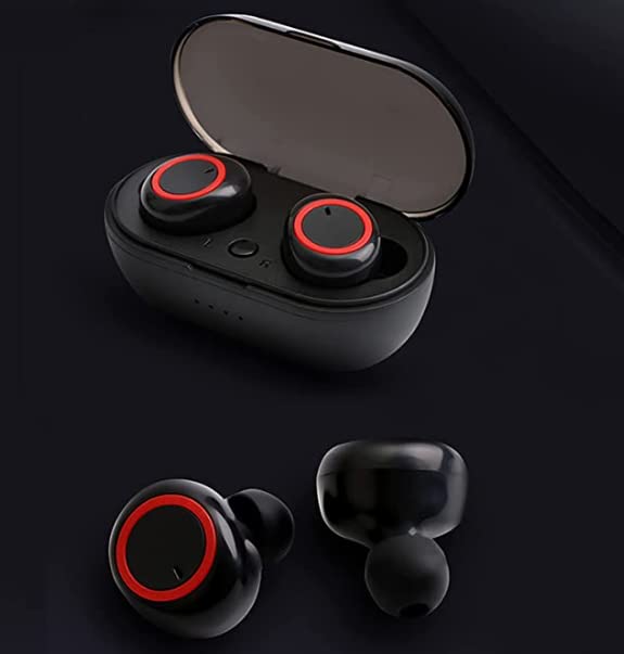 Y50 Bluetooth 5.2 Wireless Earbuds with Wireless Charging Case IPX8 Waterproof Stereo Headphones in Ear Built in Black
