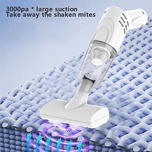 Dianli Cordless Vacuum Cleaner with 30 Mins Long Runtime, Powerful Suction,Lightweight Cordless Mattress Vacuum Cleaner, Portable Handheld Lazy Home Vacuum Cleaner, for Bed, Sofa, Carpet, Car (White)