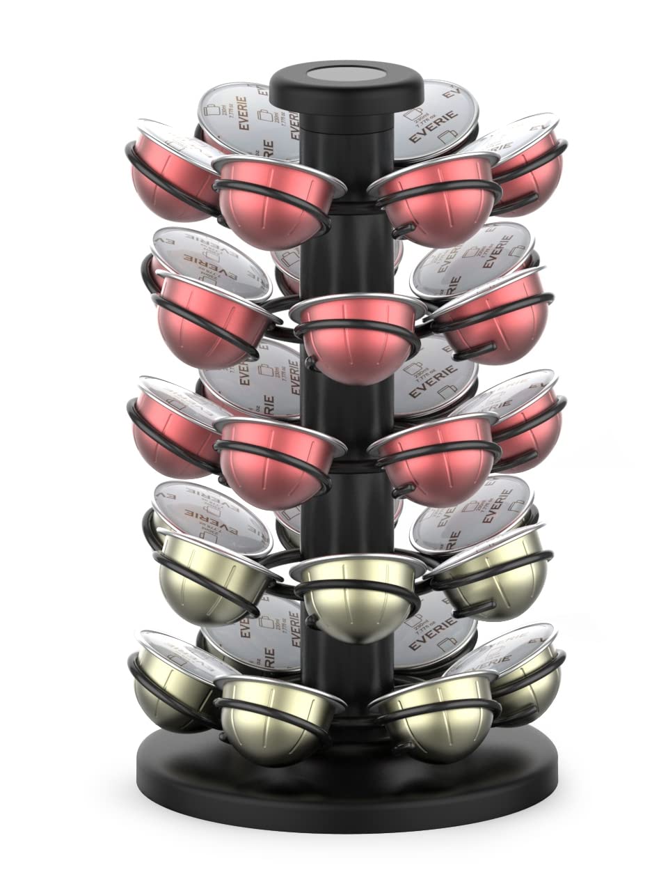 EVERIE Coffee Pod Holder Carousel Compatible with Nespresso Vertuoline Capsules, Holds 30 Pods, NRT03S