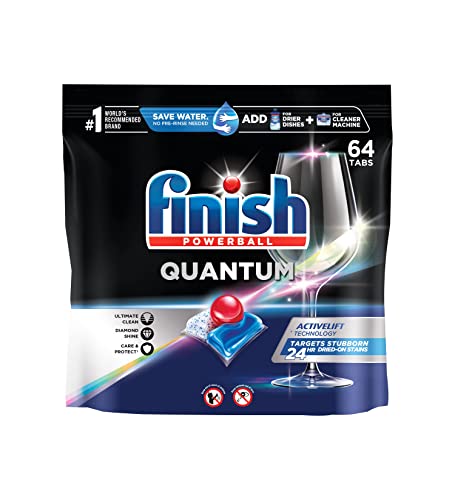 Finish - Quantum - 64ct - Dishwasher Detergent - Powerball - Ultimate Clean & Shine - Dishwashing Tablets - Dish Tabs