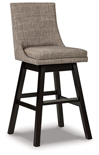 Signature Design by Ashley Tallenger 30" Upholstered Swivel Pub Height Barstool, Set of 2, Light Gray