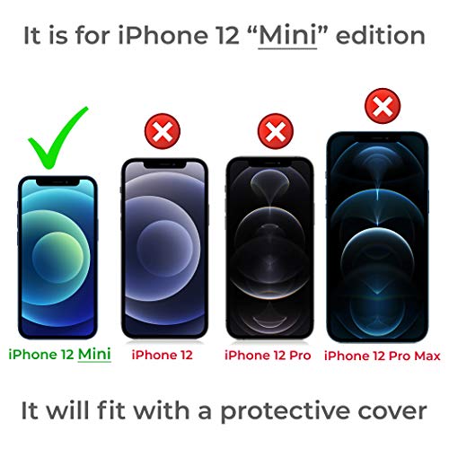 Agoz iPhone 12 Mini Holster, Rugged Cell Phone Holder Belt Clip Case Pouch for Apple iPhone 12 Mini (Fits with Otterbox/Lifeproof/Battery Cover) (Black)